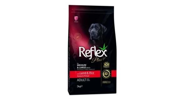 Reflex Plus Dog Adult cu Miel si Orez, 15 kg Hrană Uscată pentru caini